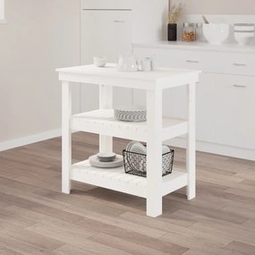 Dílenský stůl bílý 78,5 x 50 x 80 cm masivní borové dřevo,  823640