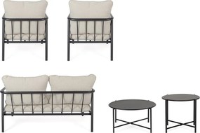 Béžový ocelový zahradní lounge set pro 4 Ostuni – Bizzotto