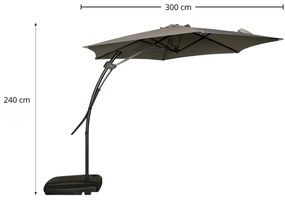 Zahradní slunečník Houseland Zylo 300 cm světle šedý