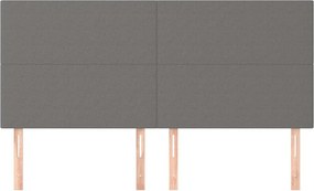 Čelo postele tmavě šedé 200 x 5 x 118/128 cm látkové 3116075