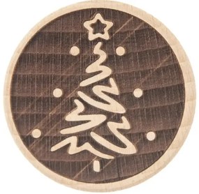 Orion Dřevěné razítko na těsto / motiv stromek / Ø 5,5 cm / bukové dřevo