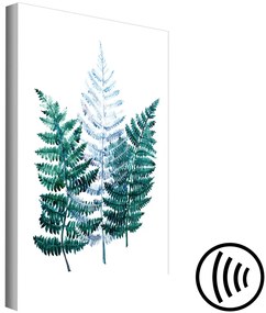 Obraz Přírodní krajina (1-dílný) - zelené listy kapradin na bílém pozadí