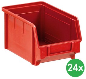 Plastové boxy BASIC, 146 x 237 x 124 mm, 24 ks, červené