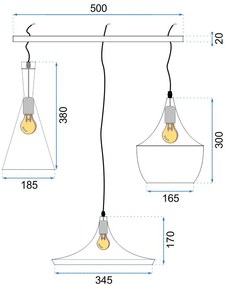 Toolight Stropní svítidlo COSTA SET CP Černé