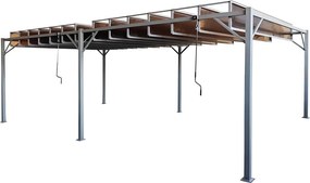 Antracitová pergola Paros 3x6 m s moskytiérou a závěsy Garden Point