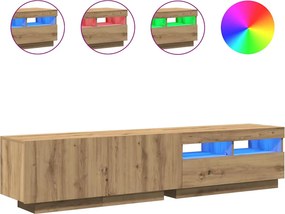 TV stolek s LED dub artisan 180x35x40 cm kompozitní dřevo 3329164
