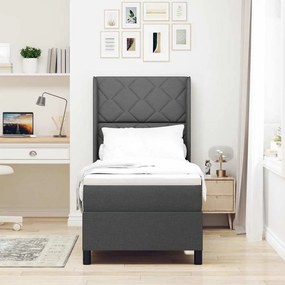 Postel s boxspringem s polštářem Tmavě šedá 190 x 90 cm textil 3341680
