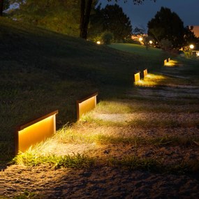 OLEV Step Line LED soklové světlo rezavě hnědá