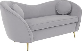 Designový 2-sed, šedá Velvet látka/gold chrom zlatá, EZIO TYP 2