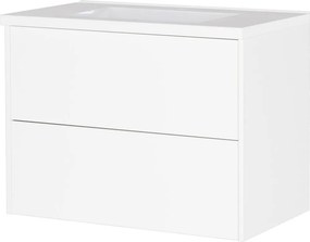 Bílá matná závěsná skříňka pod umyvadlo 81x61 cm Bodera – Germania
