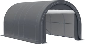 Outsunny 5x3m Zahradní Garáž pro Automobily s UV Ochrannou a Odnímatelnou PE Plachtou Šedá | Aosom
