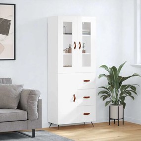 vidaXL Skříň highboard 69,5 x 34 x 180 cm kompozitní dřevo [3198442] Barva: bílá s vysokým leskem