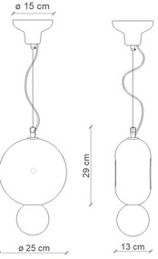 Ferroluce Závěsné svítidlo BUMBUM, ∅ 25 cm, 1xE27 Barva: Žlutá