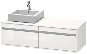 Duravit Ketho - Umyvadlová skříňka 43x140x55 cm, levá, 2 zásuvky, lesklá bílá KT6697L2222
