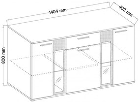 STOLARZ LEMPERT Komoda Salsa bílá 145,5 x 80 x 40,5 cm