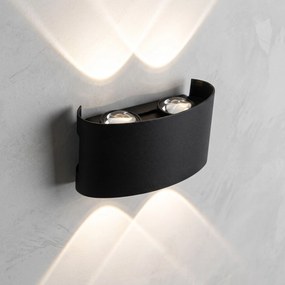Toolight Toolight, JNH039-4G, venkovní LED nástěnné svítidlo nahoru/dolů, 4 LED, 12 W, 4000 K, IP44, černá matná, OSW-56230