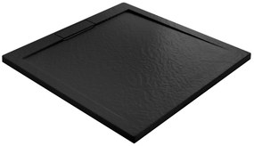 Rea Grand Black, sprchová vanička z minerálního kamene 90x90x3, 5 cm, REA-K4595