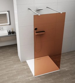 Polysan Esca Chrome sprchová zástěna 110 x 210 cm jednodílná do prostoru aluchrom sklo Marron ES1511-05