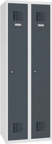 MALOW Šatní skříň kovová Sum 320 W šířka 600 mm [světle šedá, světle šedá, uzávěr pro visací zámek]