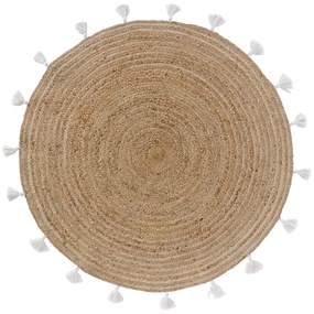 Kulatý koberec v bílo-přírodní barvě ø 120 cm Shira – douceur d'intérieur