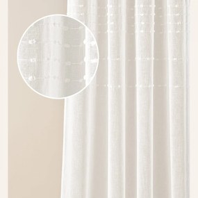Moderní krémová záclona  Marisa  se závěsnou páskou 140 x 250 cm