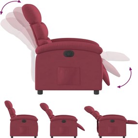 Elektrické polohovací křeslo vínové textil 3203957