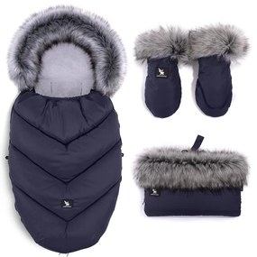 COTTONMOOSE Set zimní fusak, rukavice a rukávník Moose Yukon Blue