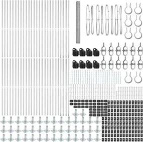 Hexagonální plot s betonovým základem 100 x 1,4 m Stříbrná 3353877
