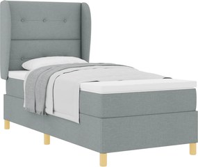 Postel s boxspringem s čelo Světle šedá 200 x 80 cm textil 3340718