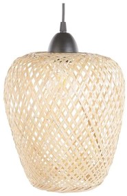 Bambusová závěsná lampa světlé dřevo BOMU Beliani