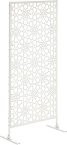 Outsunny třídílný paravan se designem sněhové vločky pro venkovní zahrady, terasy a pavízy 92x45x198 cm Bílý | Aosom