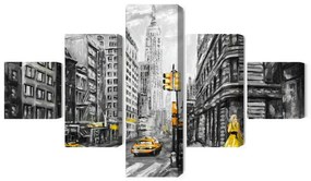 Vícedílný obraz Pohled Na Ulici V New Yorku Nedostatek Nedostatek Plátno Canvas 250x150