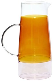 Hübsch Skleněný džbán Clear/Amber/Pink 1,3 l, oranžová barva, sklo