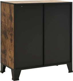 Úložná skříň rustikální hnědá 72 x 36 x 82 cm kov a MDF 335907