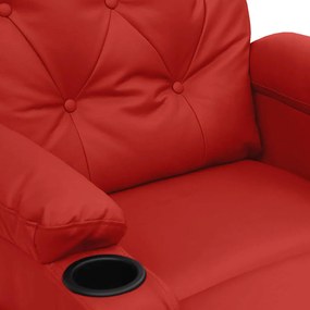 Polohovací křeslo vínové umělá kůže 339128