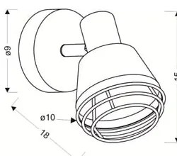 Černé kovové nástěnné svítidlo Neria – Candellux Lighting