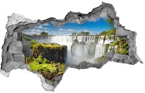 Wallmuralia Díra 3D ve zdi nálepka Vododpád Argentína 95x73 cm