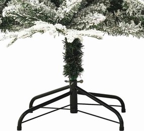 Umělý vánoční stromek s vločkami sněhově zelený 150 cm PVC a PE 328493
