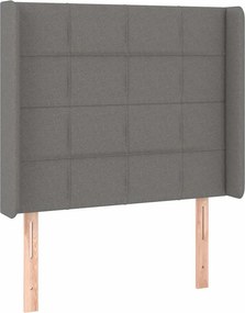 Čelo postele typu ušák tmavě šedé 83x16x118/128 cm textil 3119555