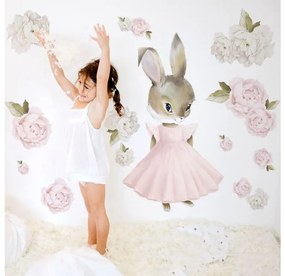 Gario Dětská nálepka na zeď Pastel bunnies - zajíček v sukni Rozměry: M