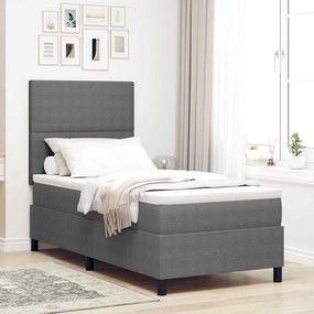 Postel s boxspringem s čelo Světle šedá a bílá 100 x 200 cm 3337543