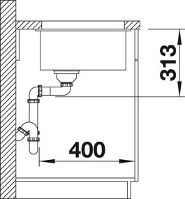 Granitový dřez Blanco SUBLINE 500 U InFino antracit 523432
