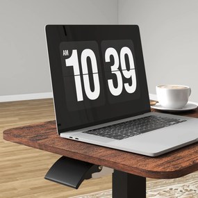 Vinsetto Výškově nastavitelný stůl na notebook, se 4 kolečky, 2 brzdy, 65 cm x 48 cm x 108 cm, s ruční klikou, brzda, dřevotříska, rustikální hnědá