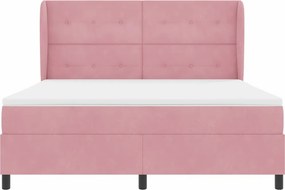 Postel s boxspringem s čelo Růžová 200 x 180 cm samet 3340945