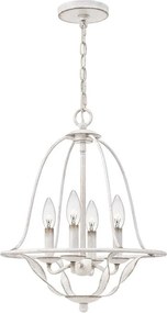 Elstead BRADBURY kovový Farmhouse lustr 40 cm bílý 4xE14