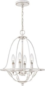 Elstead BRADBURY kovový Farmhouse lustr 40 cm bílý 4xE14
