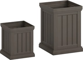 Costway 2 čtvercový květináč 48/31,5 cm vysoké květináče odolné proti