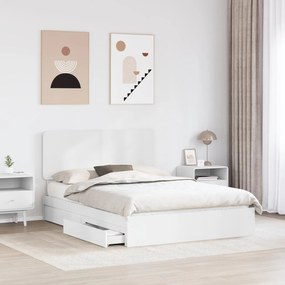 Postel s úložným prostorem Bílá 140 x 190 cm Kompozitní dřevo 3412686