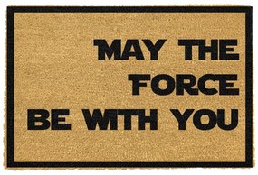 Rohožka z přírodního kokosového vlákna Artsy Doormats May The Force Be With You, 40 x 60 cm