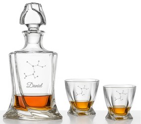 Dekorant Whisky set Quadro se souhvězdím a jménem 1+2